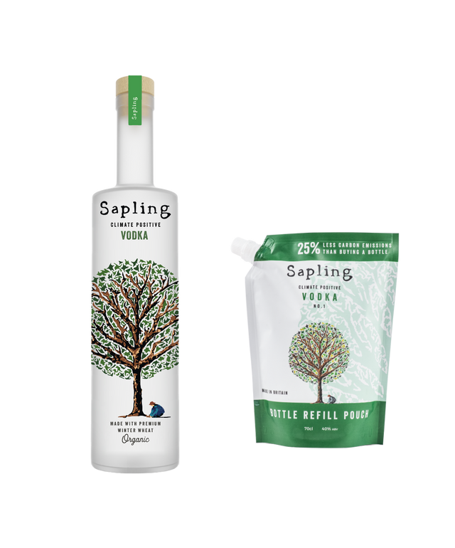 70cl Sapling Vodka bottle & Refill pouch